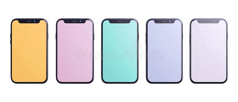 Pack of Phone with a Label Set Against Transparent Background for ...