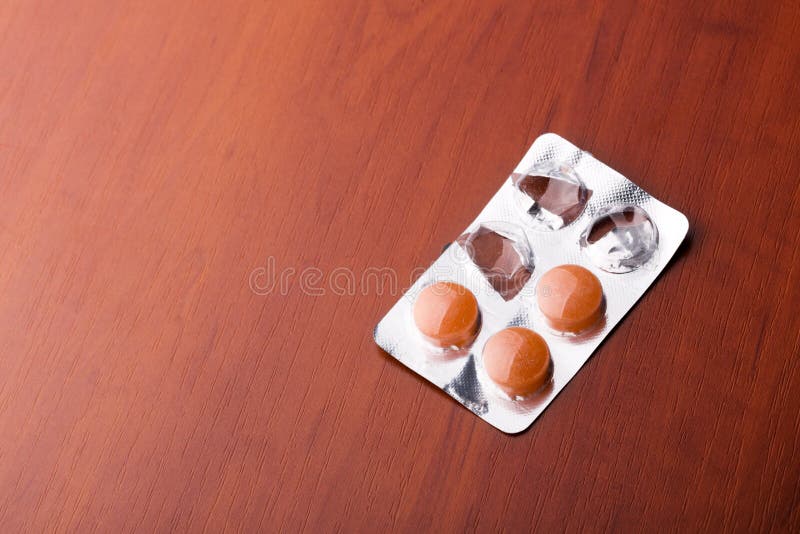 Pack with Pills on the Table Stock Image - Image of medication ...