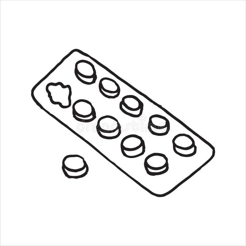 Pack Pills Vector Sketch Icon Stock Vector - Illustration of capsule ...
