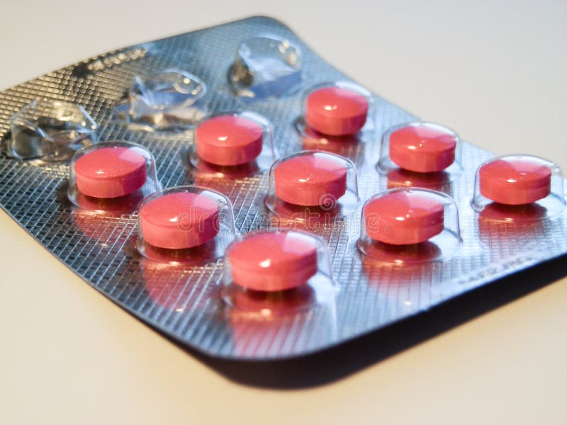Pack of Pink Pill Drugs 3 Eaten Stock Image - Image of business ...