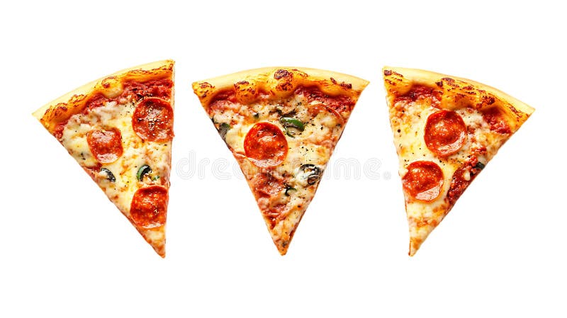 Pack of Pizza Slice Set Against Transparent Background for Culinary ...