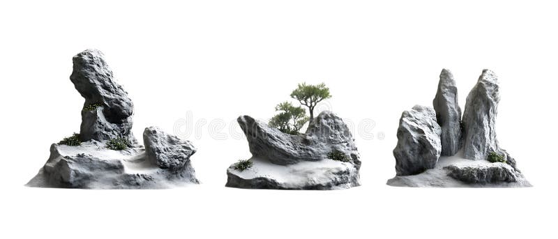 Pack of Plateaus in Five Different Poses Against Transparent Background ...