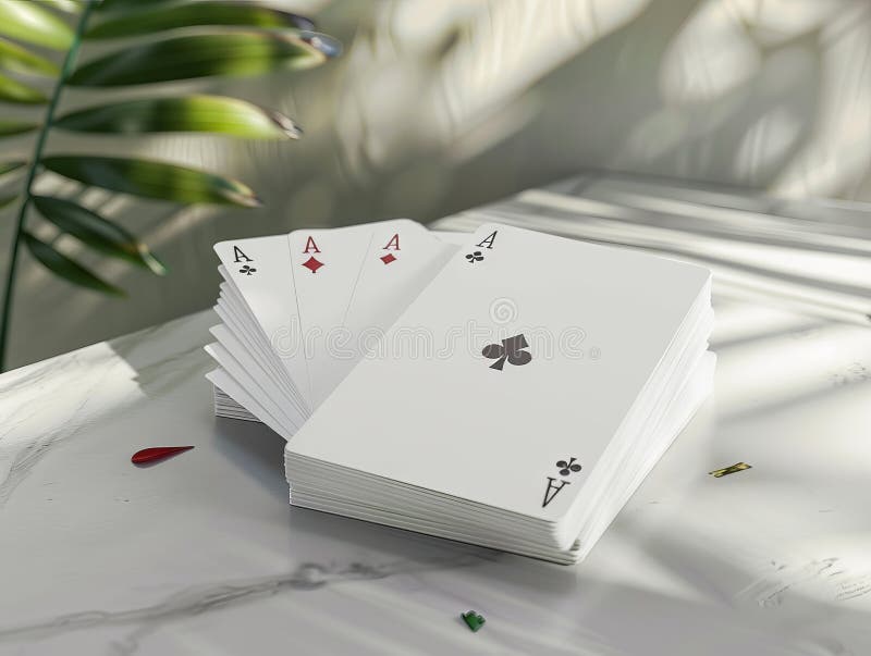 A Pack of Playing Cards on a Marble Table Stock Photo - Image of design ...