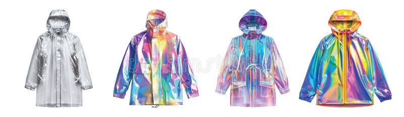 Pack of PNG Neon Winter Coat Long on Transparent Background Stock ...