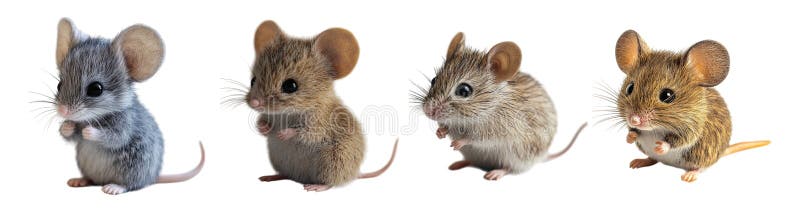 Pack of PNG Small Mouse Baby on Transparent Background Stock ...
