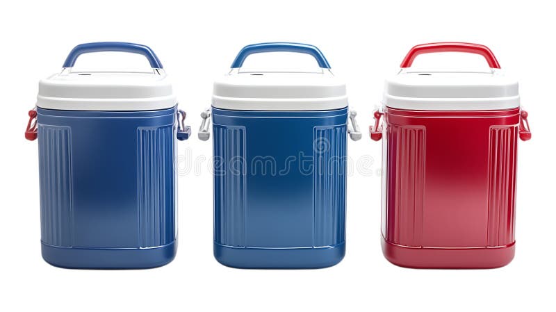 Pack of Portable Cooler on Transparent Background Stock Illustration ...