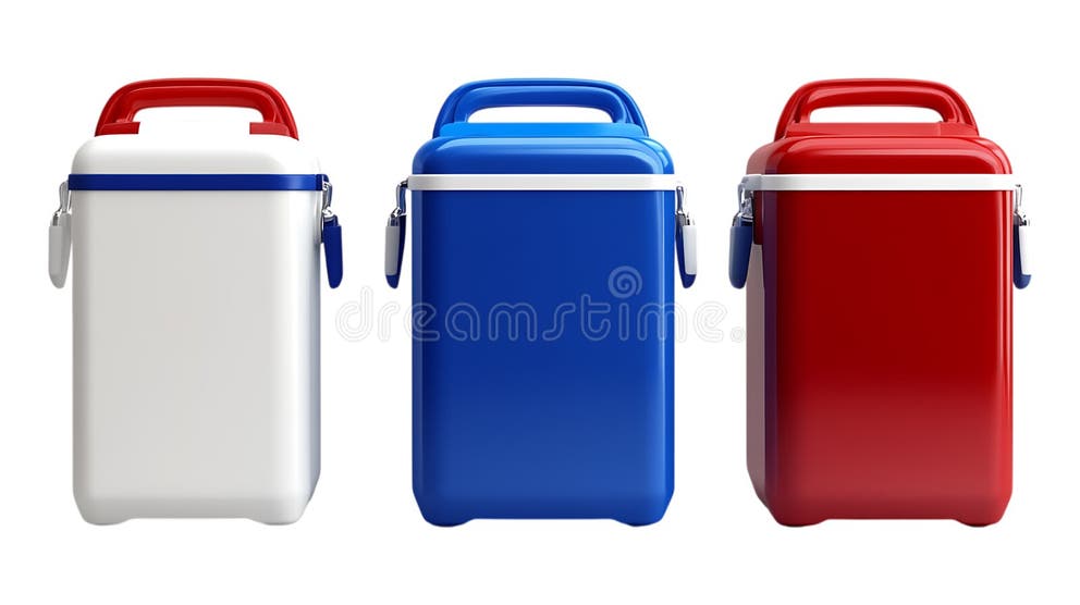 Pack of Portable Cooler on Transparent Background Stock Illustration ...