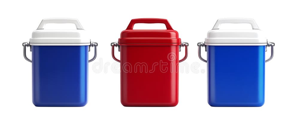 Pack of Portable Cooler on Transparent Background Stock Illustration ...