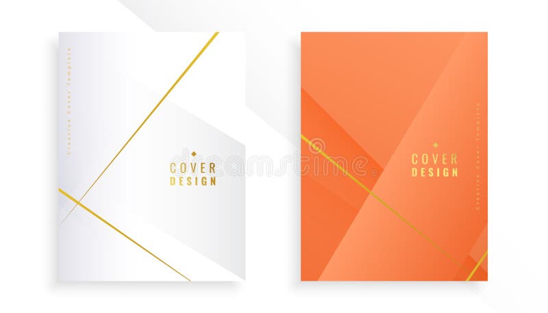 Pack of Premium Cover Layout with Golden Stripe Design Stock Vector ...