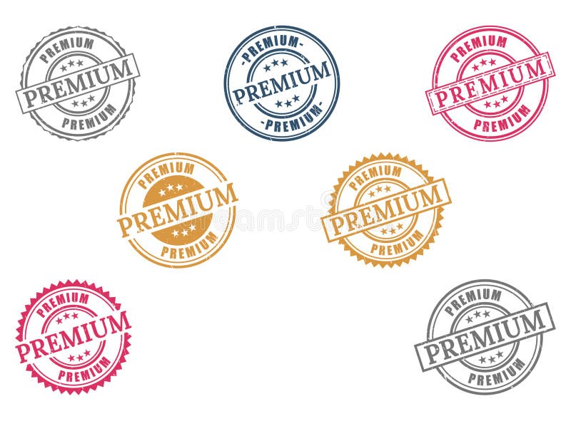 Pack of Premium Stamps Design Elements Seal Stock Illustration ...