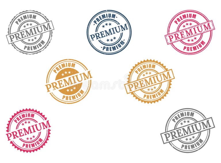 Pack of Premium Stamps Design Elements Seal Stock Illustration ...