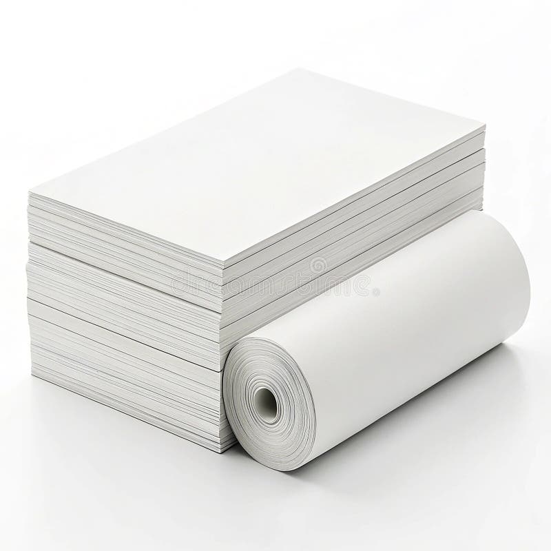 Pack of Printer Paper on White Background Stock Illustration ...