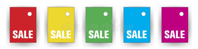 Pack of 5 Product Tags for Advertising Sale Stock Vector - Illustration ...