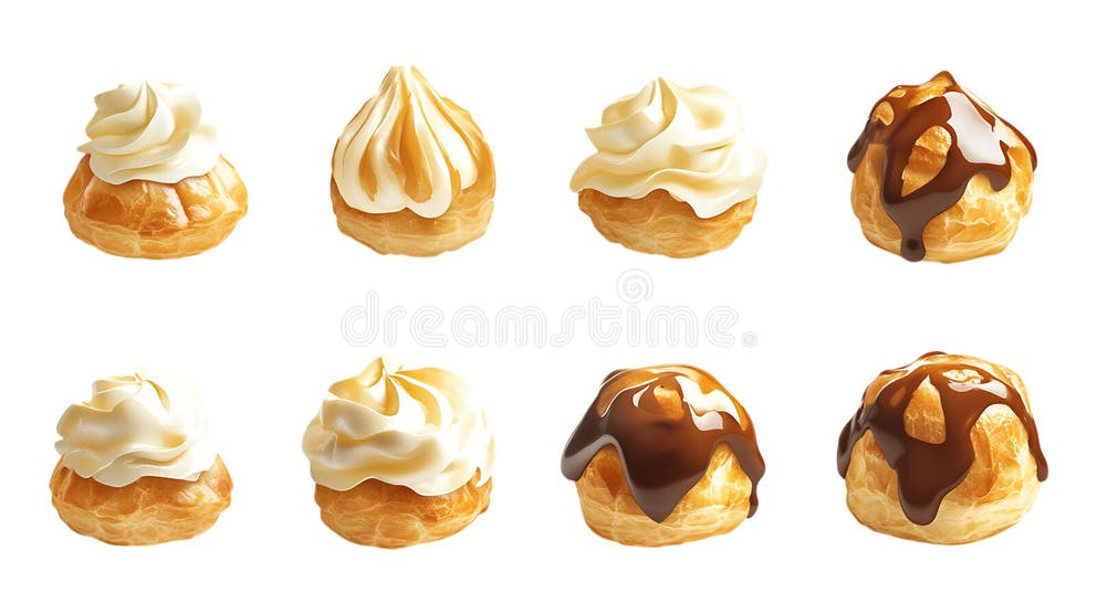 Pack of Profiterole on Transparent Background Stock Illustration ...