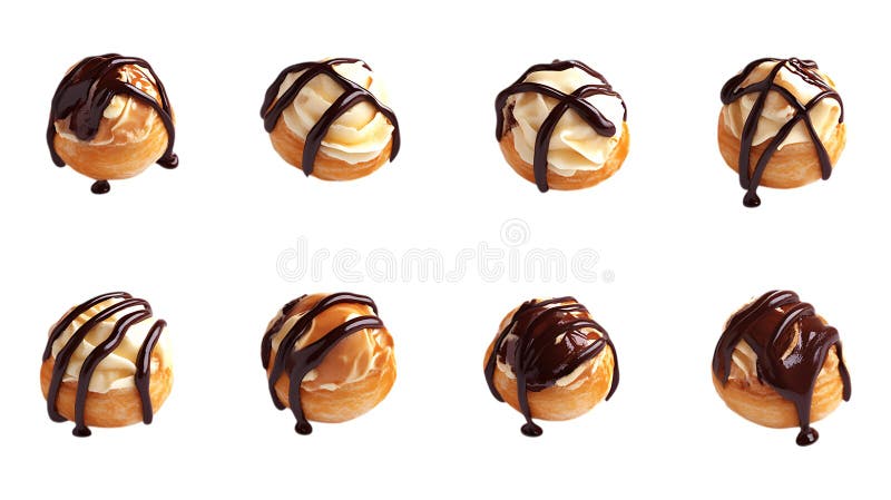 Pack of Profiterole on Transparent Background Stock Illustration ...
