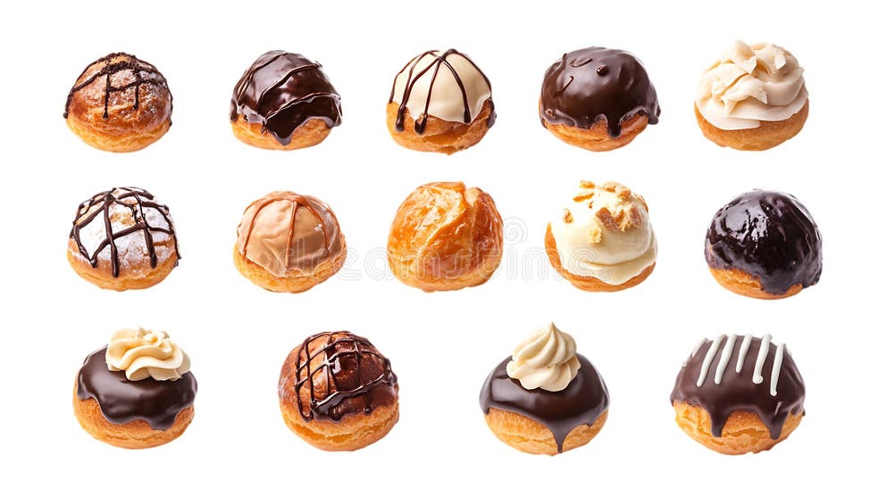 Pack of Profiterole on Transparent Background Stock Illustration ...