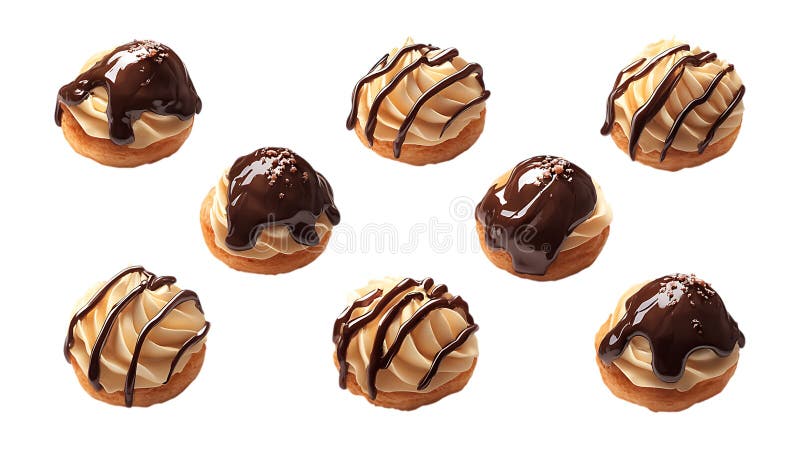 Pack of Profiterole on Transparent Background Stock Illustration ...