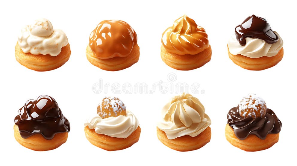 Pack of Profiterole on Transparent Background Stock Illustration ...