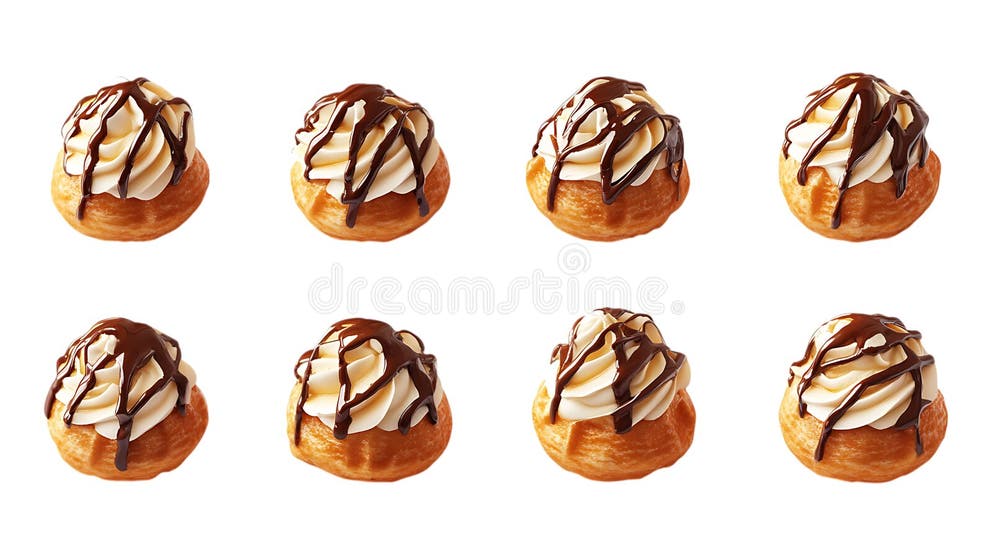 Pack of Profiterole on Transparent Background Stock Illustration ...