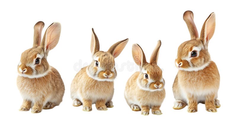 Pack of Rabbit on Transparent Background Stock Illustration ...