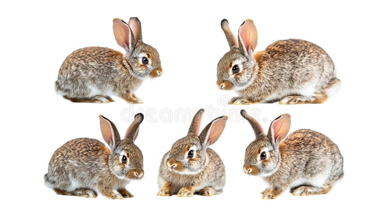 Pack of Rabbit on Transparent Background Stock Illustration ...