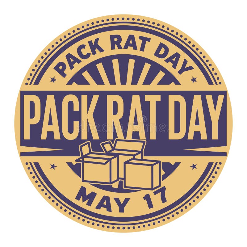 Pack Rat Day stamp stock vector. Illustration of packing - 111154852
