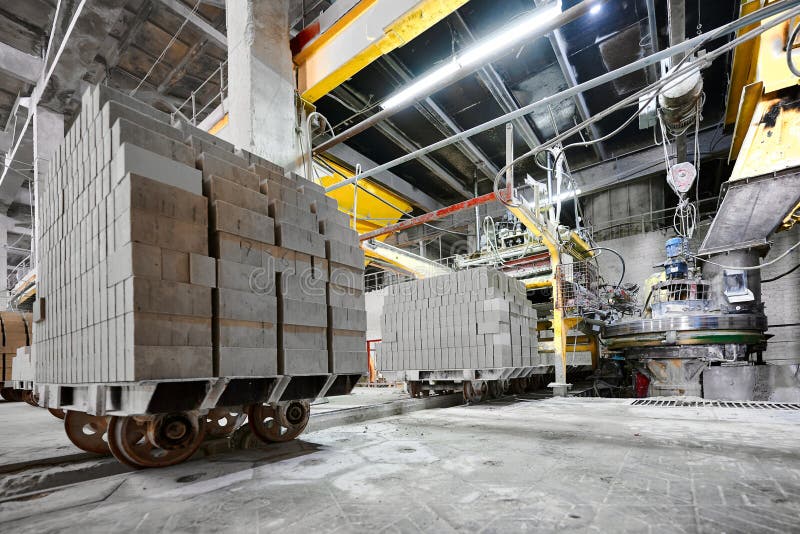 Automated Brick Production Process Modern Manufacturing Facility Stock ...
