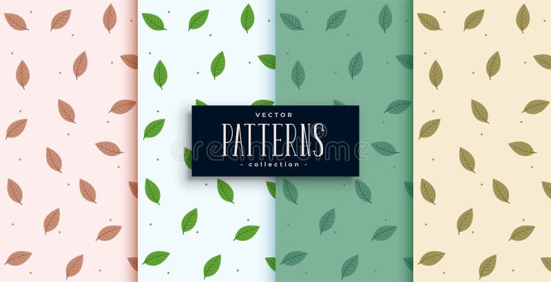 Pack of Realistic Small Leaves Design in Four Various Colors Background ...