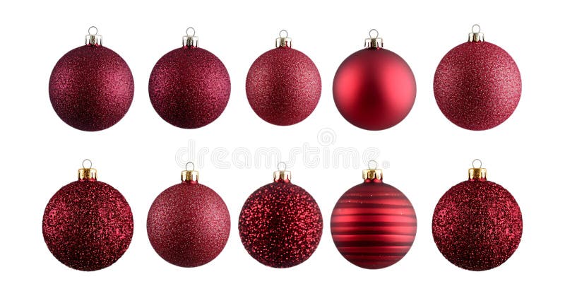Pack of Red Christmas Ball on Transparent Background Stock Illustration ...