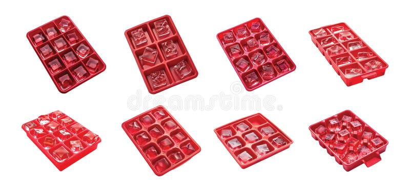 Pack of Red Ice Cubes Box on Transparent Background Stock Illustration ...