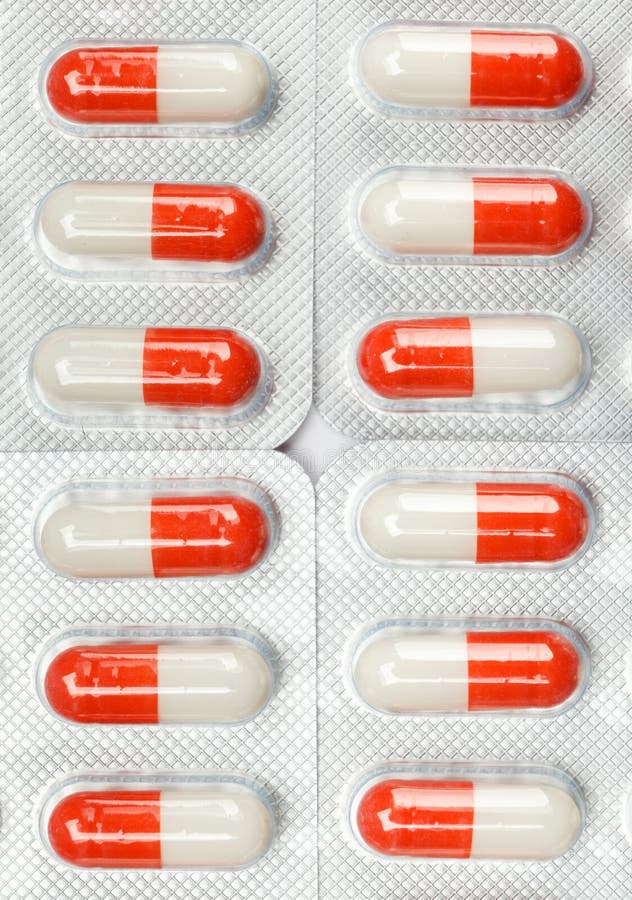 Pack of Red Pills, Isolated Stock Photo - Image of care, prescribe ...