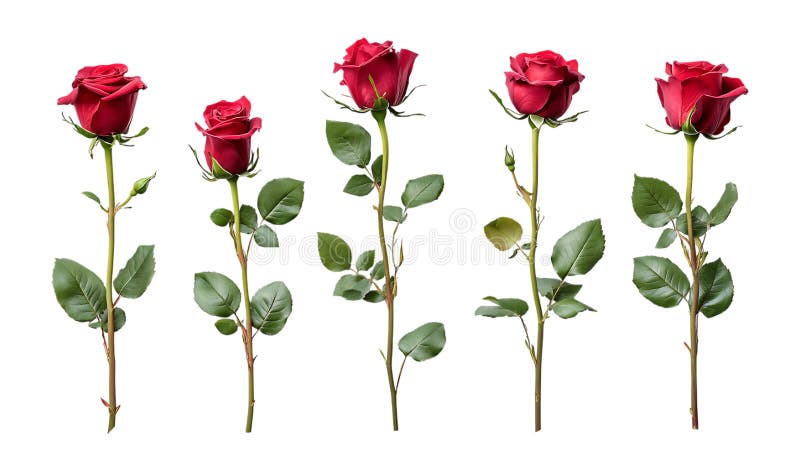 Pack of Red Rose on Transparent Background Stock Illustration ...