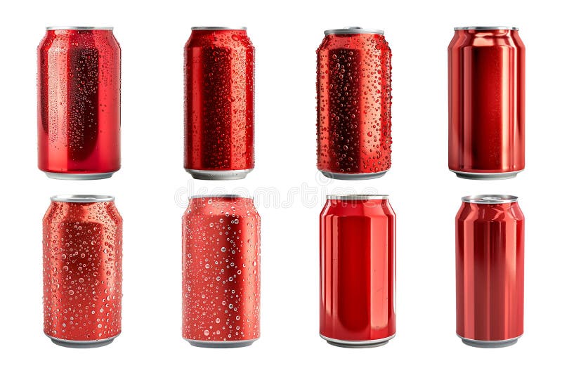 Pack of Red Tin Pack or Can on Transparent Background Stock ...