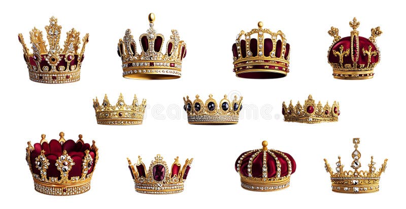 Pack of Regal Crown on Transparent Background Stock Illustration ...