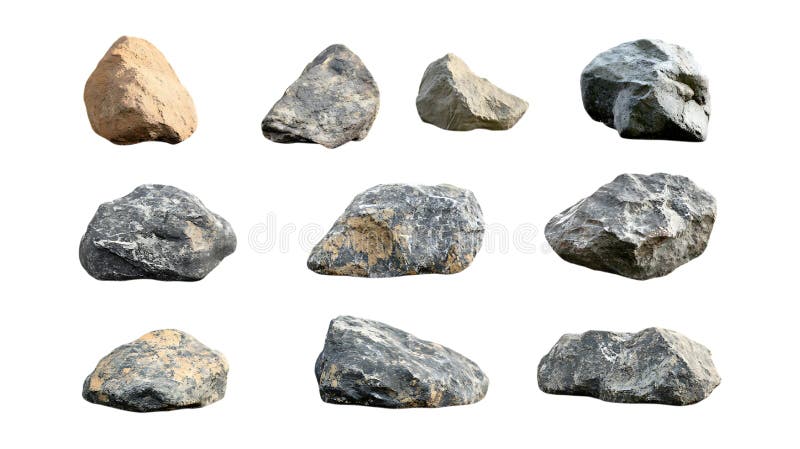 Pack of Rock on Transparent Background Stock Illustration ...