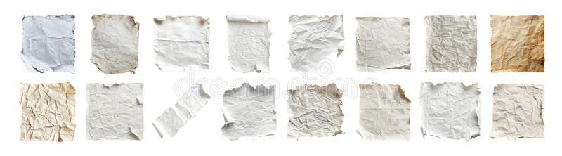 Pack of Rough Paper Texture on Transparent Background Stock ...