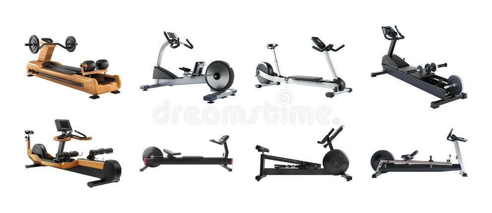 Pack of Rowing Machine on Transparent Background Stock Illustration ...