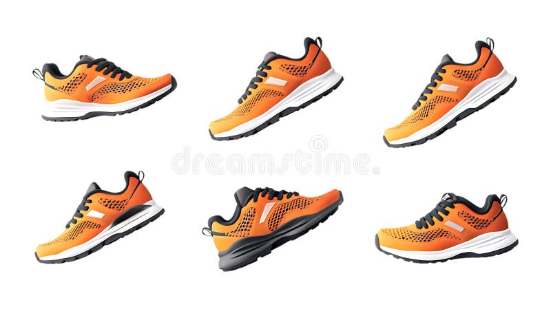 Pack of Running Shoe on Transparent Background Stock Illustration ...