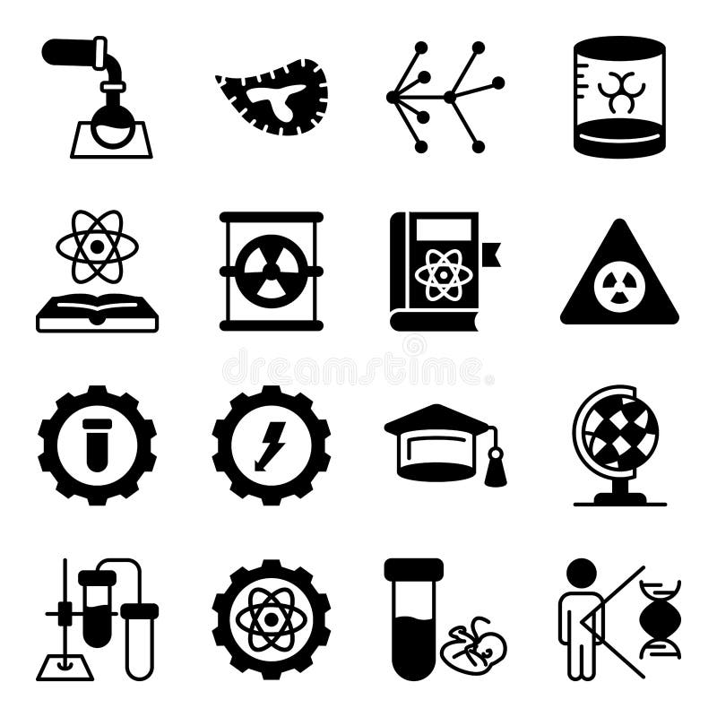 Pack of Science and Experiments Solid Icons Stock Vector - Illustration ...