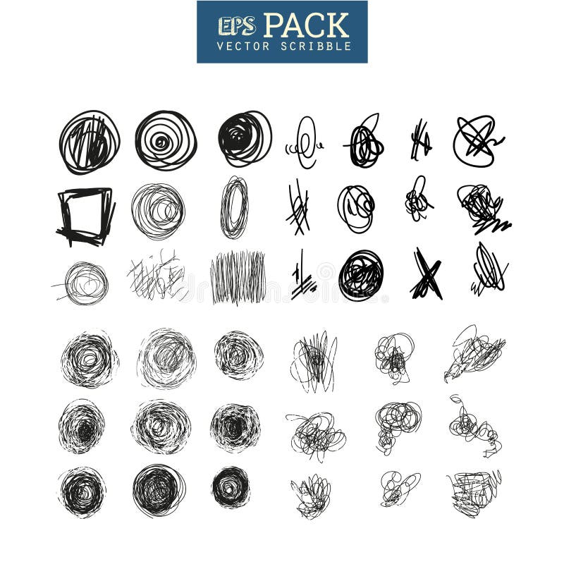 Pack of Scribble Elements. You Can Use it As Brush Stock Illustration ...