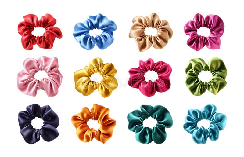 Pack of Scrunchie on Transparent Background Stock Illustration ...