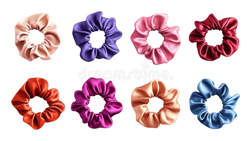 Pack of Scrunchie on Transparent Background Stock Illustration ...