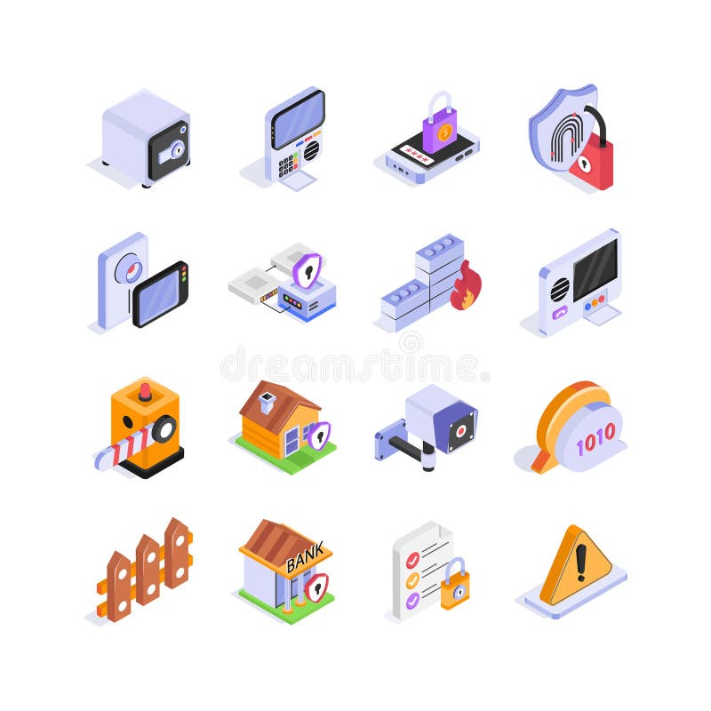 Alert Bug, Protection and Security Vector Icons Set Cyber Computer ...
