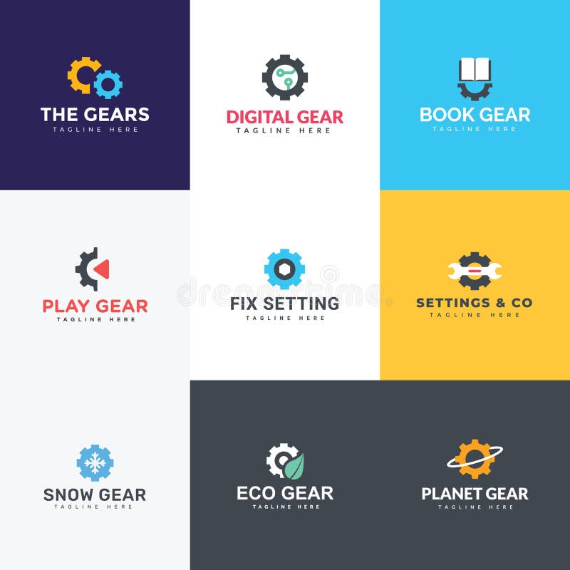 Pack of Setting Logo Vectors Stock Vector - Illustration of knowledge ...