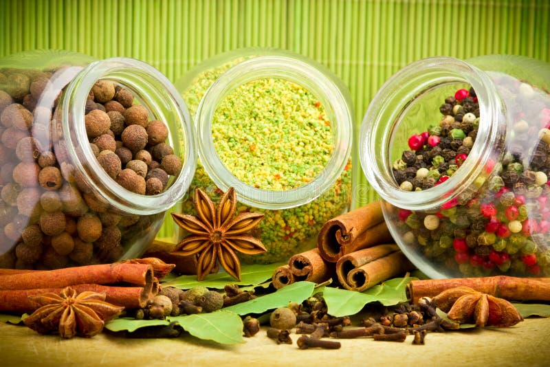 Pack of Several Spices and Herbs Stock Image - Image of cooking ...