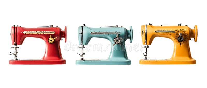 Pack of Sewing Machine Set Against Transparent Background for Craft or ...