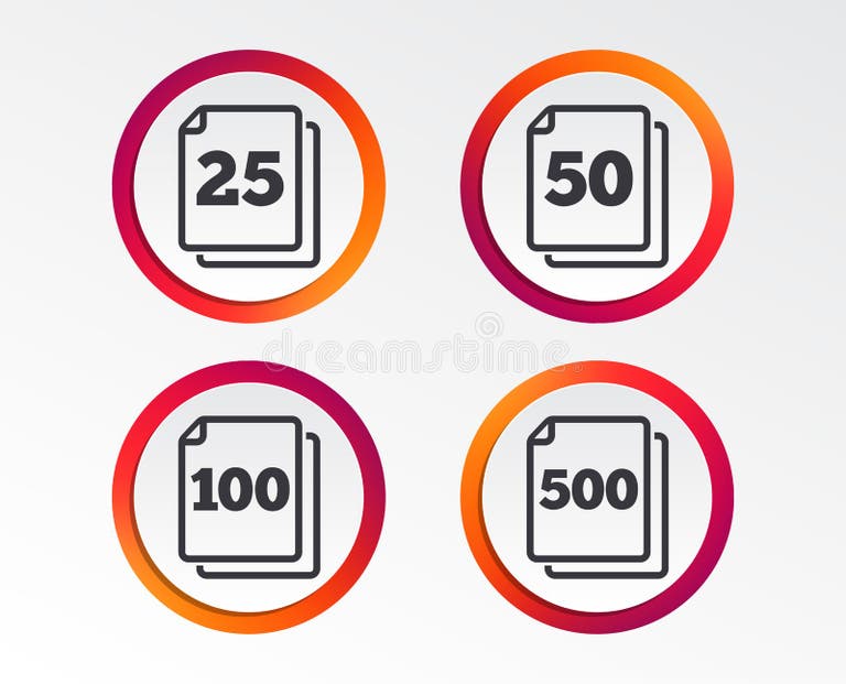 In Pack Sheets Icons. Quantity Per Package. Stock Vector - Illustration ...