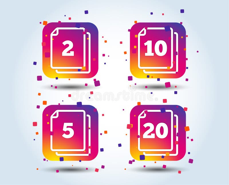 In Pack Sheets Icons. Quantity Per Package. Stock Vector - Illustration ...