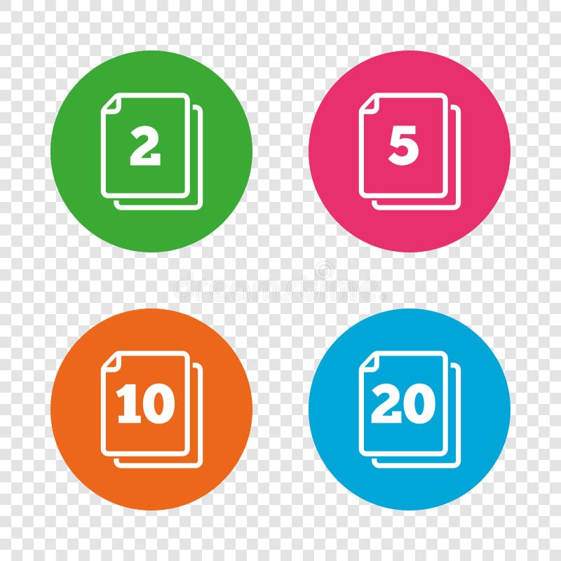 In Pack Sheets Icons. Quantity Per Package. Stock Vector - Illustration ...