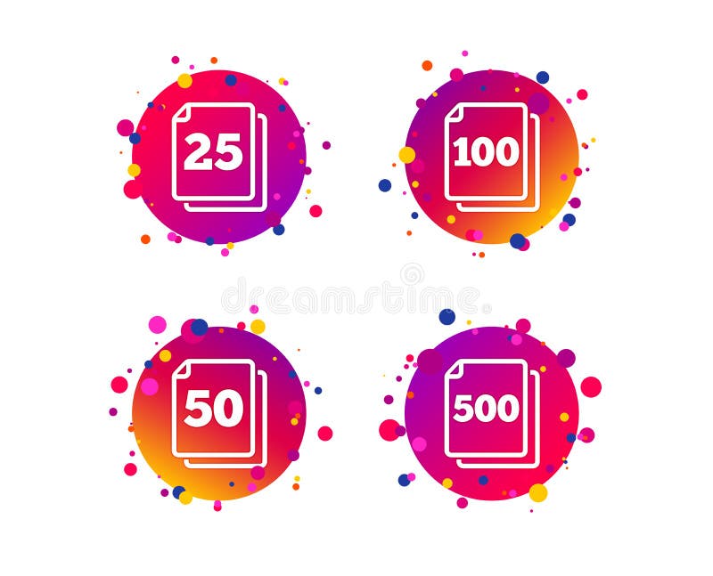 In Pack Sheets Icons. Quantity Per Package. Vector Stock Vector ...